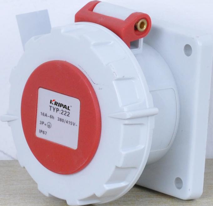 Straight IP67 Outdoor Industrial Panel Mounted Receptacles /Sockets 16A ...
