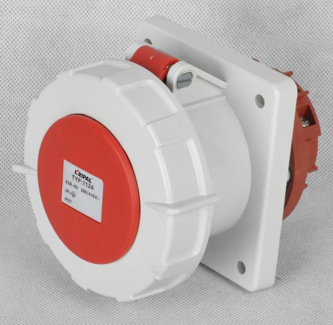Straight IP67 Outdoor Industrial Panel Mounted Receptacles /Sockets 16A ...