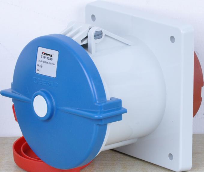 Straight IP67 Outdoor Industrial Panel Mounted Receptacles /Sockets 16A ...