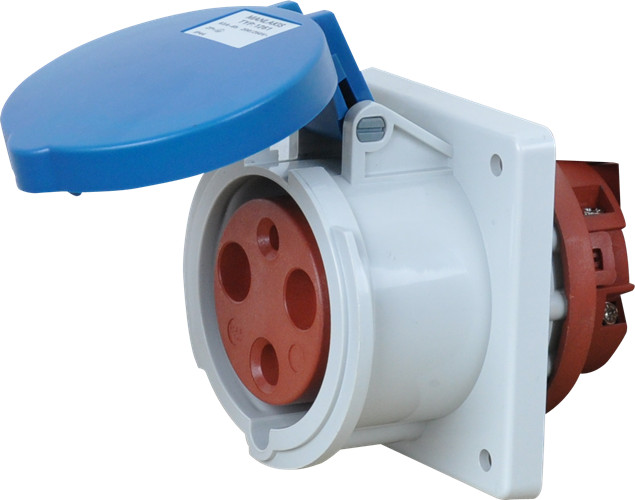 63A IP44 220v 6h Straight Durable Panel Mount Power Socket IEC Standard