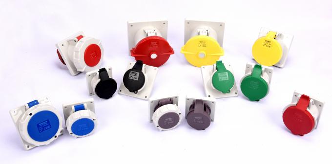 125A 380V IP67 Three Phase Industrial Panel Mount Power Socket