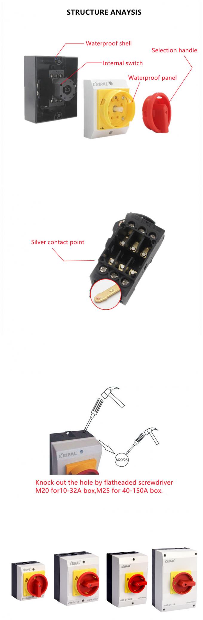 KRIPAL Isolating Switch UKP IP65 3P 4P 230-440V IEC Standard