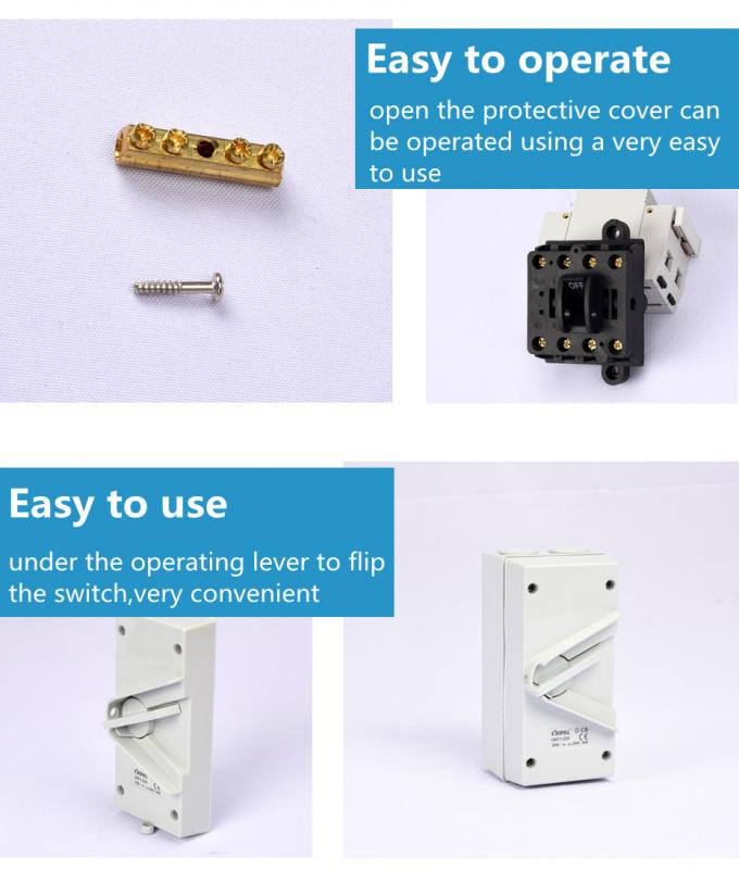 Triple Pole 440V IP66 UKF Weatherproof Isolating Switch IEC standard