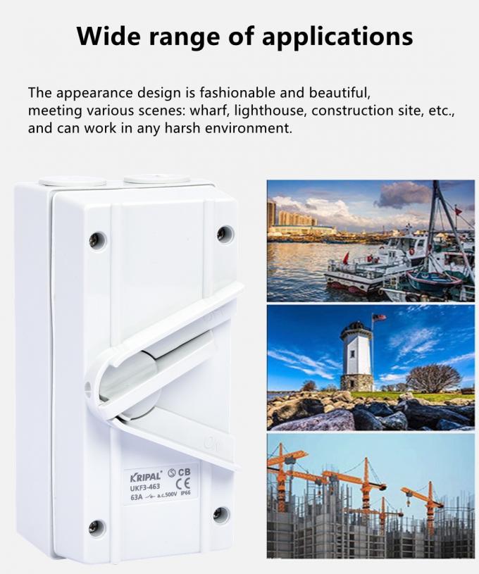 IP66 440V 20A Three Phase Electrical Weatherproof Isolator Switch