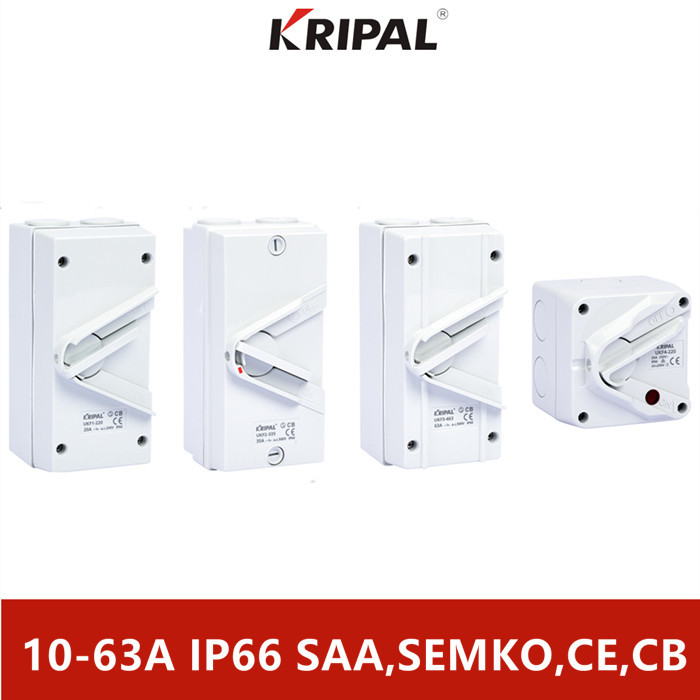 IP66 10-63A 250V 440V UKF series Weatherproof Outdoor Lever Switch