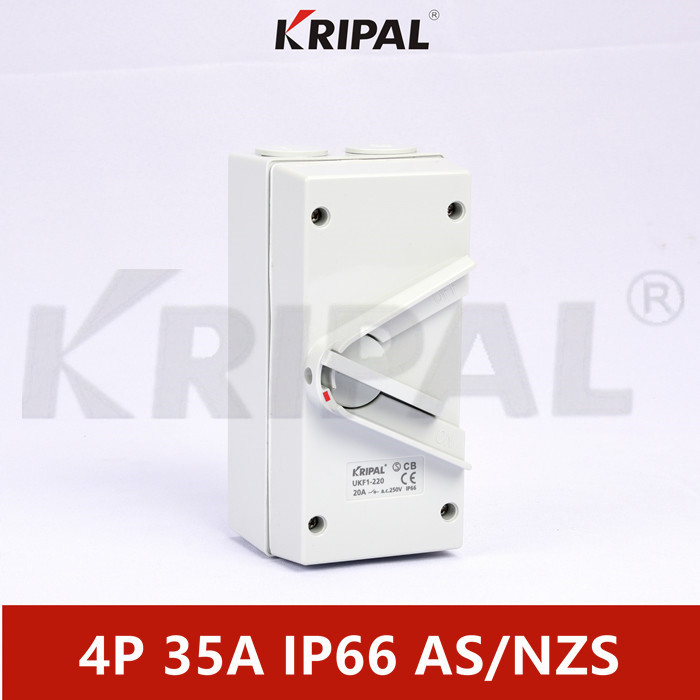 Low-voltage Weatherproof Isolator Switch 35A 4P IP66 IEC standard