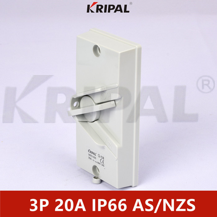 IP66 440V 20A Single Phase Weatherproof Isolating Switch Outdoor