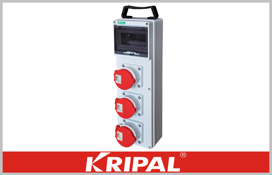 Portable 50 Amp Power Distribution Box with Outlet , IEC EN European ...