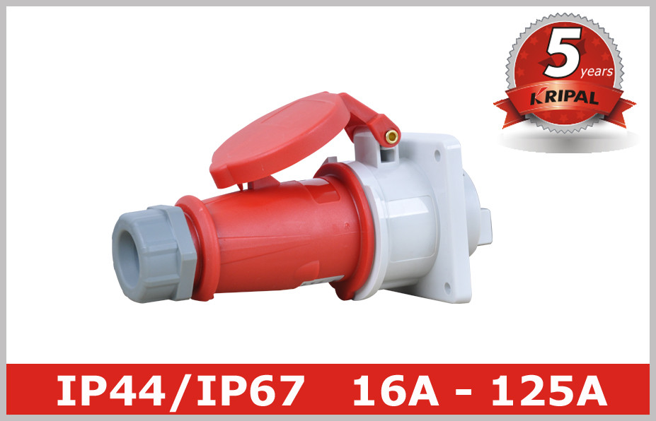 63A 125A Industrial Power Socket / Pin And Sleeve Receptacle Custom